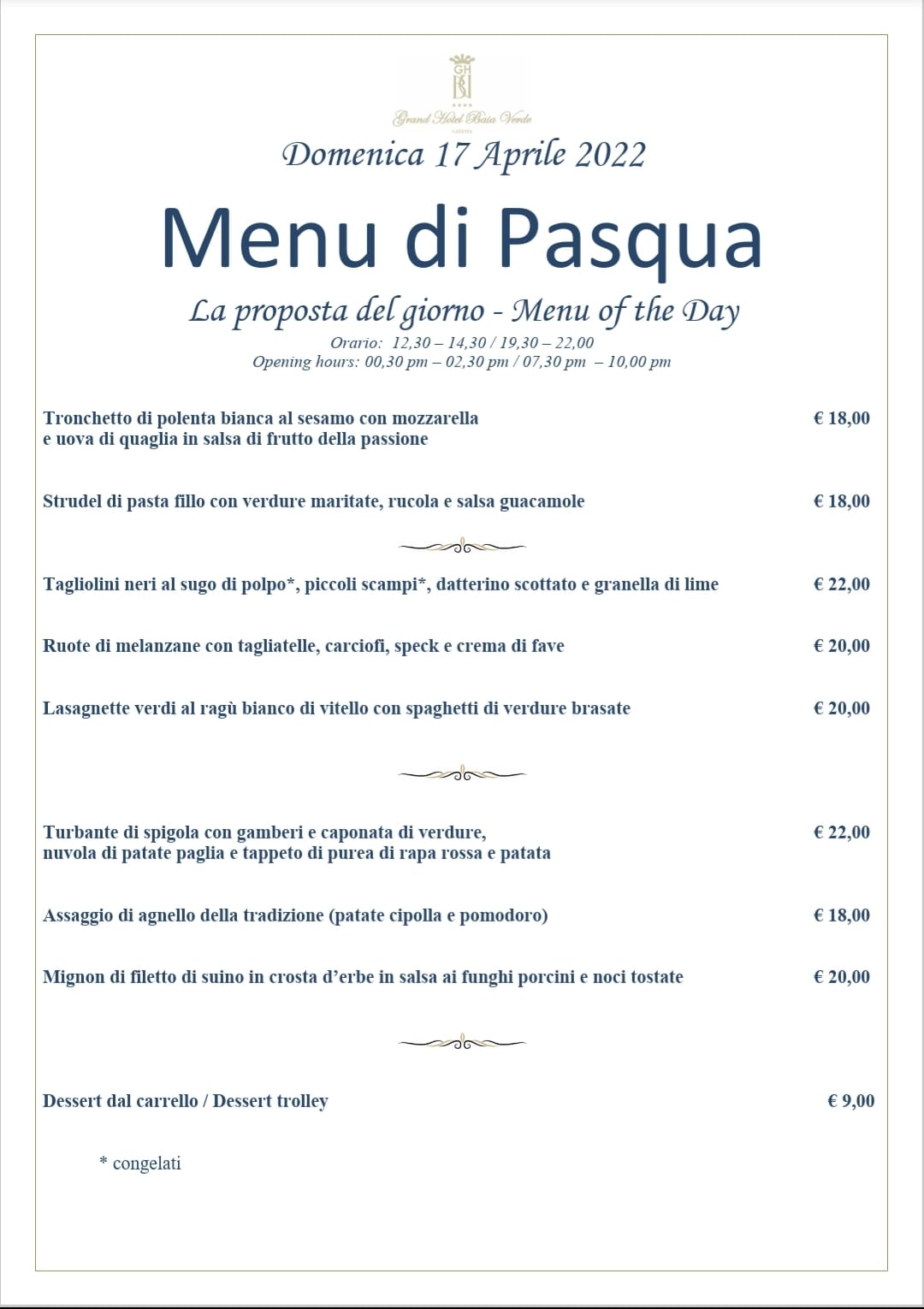 Paqua 2022 al GHBV - 17 Aprile 2022 - Baia Verde